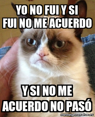 Meme Personalizado - Yo no fui y si fui no me acuerdo Y si no me ...