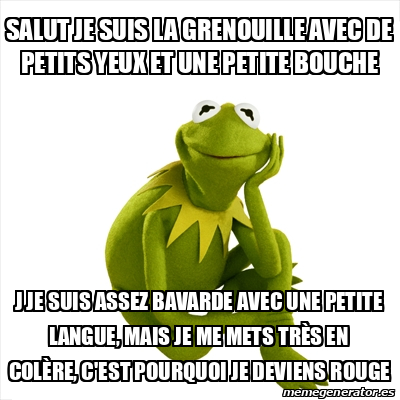 Meme Kermit the frog - Salut JE SUIS LA GRENOUILLE AVEC DE PETITS YEUX ...
