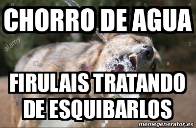 Meme Personalizado - chorro de agua firulais tratando de esquibarlos ...
