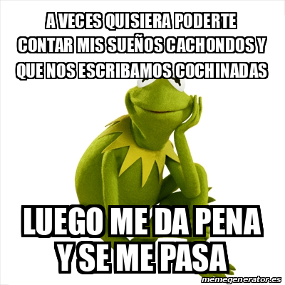 Meme Kermit the frog - A veces quisiera poderte contar mis sueños ...