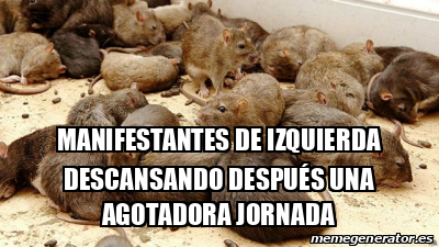 Meme Personalizado - manifestantes de izquierda descansando después una ...