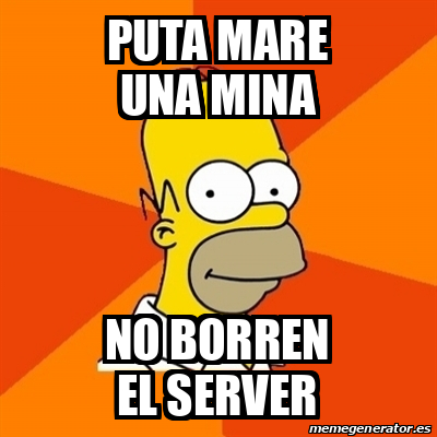 Meme Homer - puta mare una mina no borren el server - 32313092
