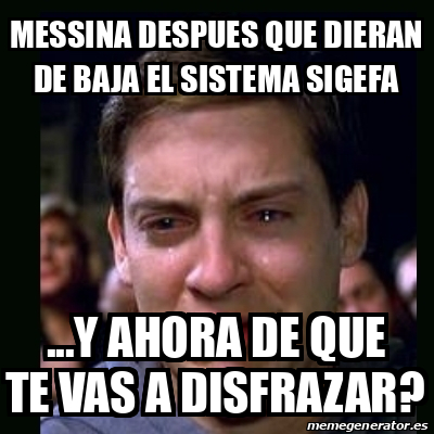 Meme crying peter parker - Messina despues que dieran de baja el ...