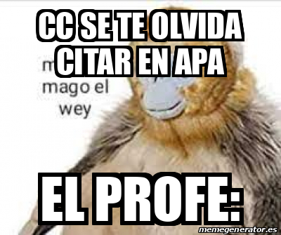 Meme Personalizado - cc se te olvida citar en apa el profe: - 32321320