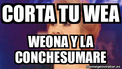 Meme Personalizado - corta tu wea weona y la conchesumare - 32323292