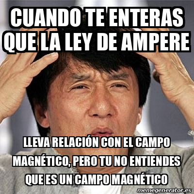 Meme Jackie Chan - Cuando te enteras que la ley de ampere lleva ...