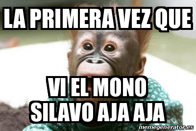 Meme Personalizado - la primera vez que vi el mono silavo aja aja ...