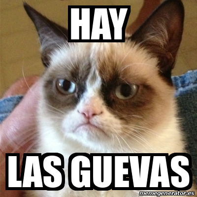 Meme Grumpy Cat - hay las guevas - 32332073