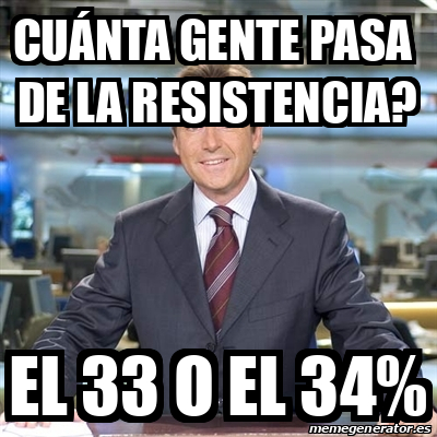 Meme Matias Prats - Cuánta gente pasa de la resistencia? El 33 o el 34% ...