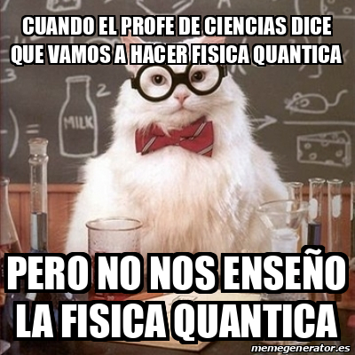 Meme Chemistry Cat - cuando el profe de ciencias dice que vamos a hacer ...