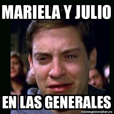 Meme crying peter parker - Mariela y julio en las generales - 32358998