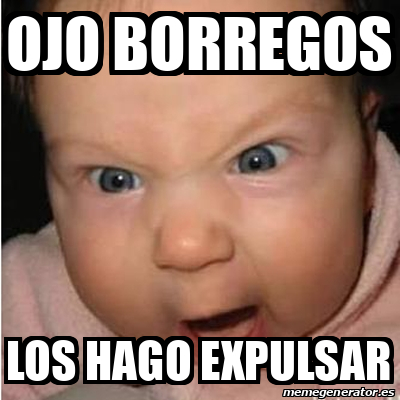 Meme Bebe furioso - ojo borregos los hago expulsar - 32360527