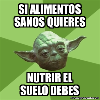 Meme Yoda - si alimentos sanos quieres nutrir el suelo debes - 32363617