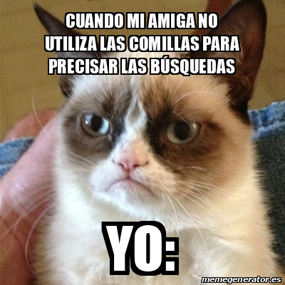 Meme Grumpy Cat - Cuando mi amiga no utiliza las comillas para precisar ...