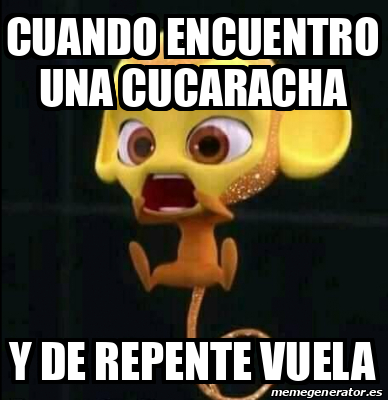 Meme Personalizado - cuando ENCUENTRO una cucaracha y de repente vuela ...