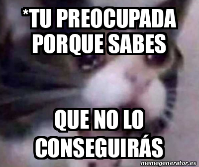 Meme Personalizado - *tu preocupada porque sabes que no lo conseguirás ...