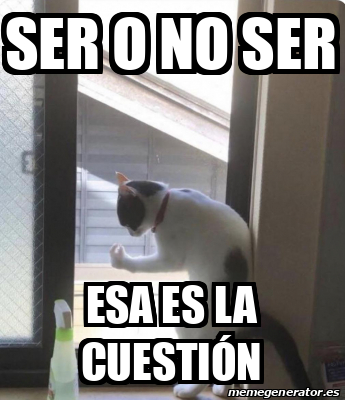 Meme Personalizado - SER O NO SER ESA ES LA CUESTIÓN - 32393033