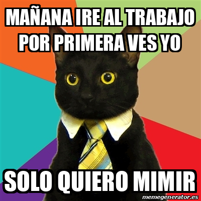 Meme Business Cat - MAÑANA IRE AL TRABAJO POR PRIMERA VES YO SOLO ...