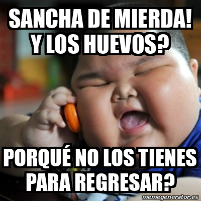 Meme fat chinese kid - Sancha de mierda! Y los huevos? Porqué no los ...
