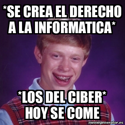Meme Bad Luck Brian - *se crea el derecho a la informatica* *los del ...