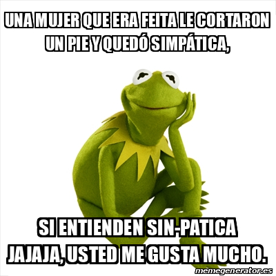 Meme Kermit the frog - Una mujer que era feita le cortaron un pie y ...