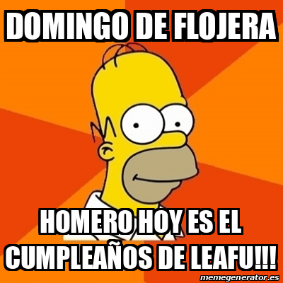 Meme Homer - DOMINGO DE FLOJERA HOMERO HOY ES EL CUMPLEAÑOS DE LEAFU ...