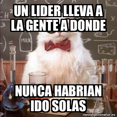 Meme Chemistry Cat - Un lider lleva a la gente a donde nunca habrian ...