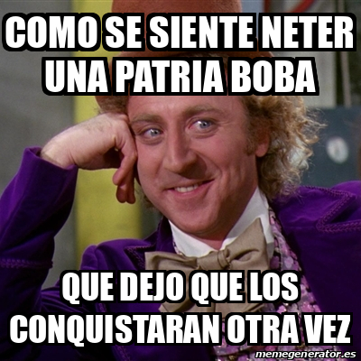 Meme Willy Wonka - como se siente neter una patria boba que dejo que ...