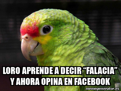 Meme Personalizado - Loro aprende a decir “falacia” y ahora opina en ...