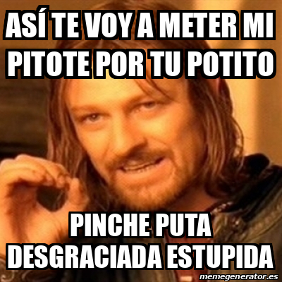 Meme Boromir - Así te voy a meter mi pitote por tu potito pinche puta ...