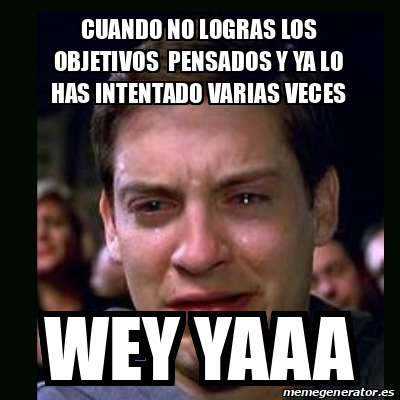 Meme crying peter parker - Cuando no logras los objetivos pensados y ya ...