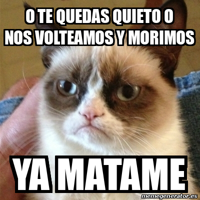 Meme Grumpy Cat - o te quedas quieto o nos volteamos y morimos ya ...