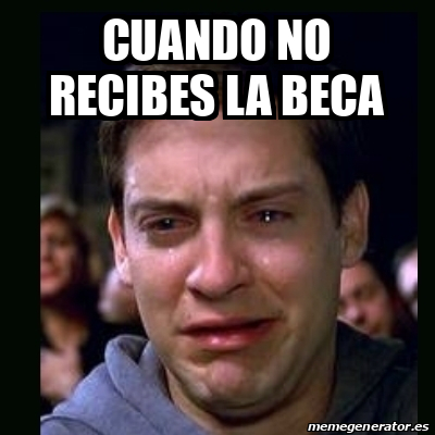Meme crying peter parker - Cuando no recibes la beca - 32053852