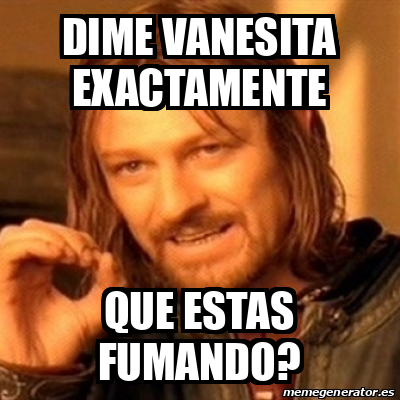 Meme Boromir - Dime Vanesita exactamente Que estas fumando? - 32057211