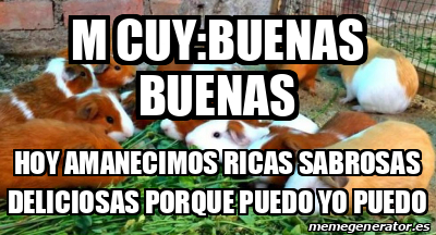 Meme Personalizado - m CUY:BUENAS BUENAS HOY AMANECIMOS RICAS SABROSAS ...