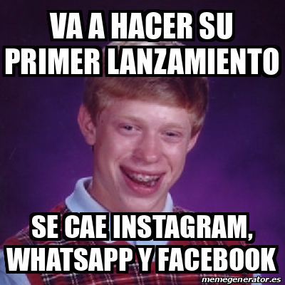 Meme Bad Luck Brian - Va a hacer su primer lanzamiento Se cae Instagram ...