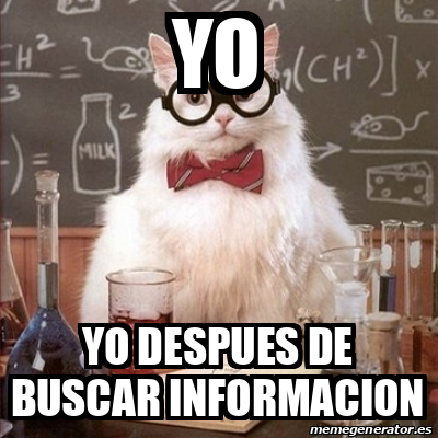 Meme Chemistry Cat - yo yo despues de buscar informacion - 32500725