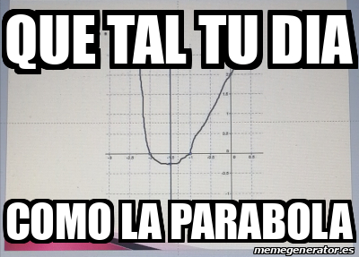 Meme Personalizado - Que tal tu dia Como la parabola - 32501672