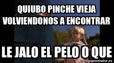 Meme Personalizado - quiubo pinche vieja volviendonos a encontrar le ...