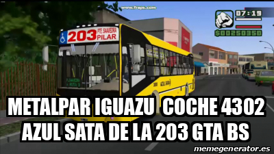 Meme Personalizado - metalpar iguazu coche 4302 azul sata de la 203 gta ...