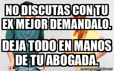 Meme Personalizado - nO DISCUTAS CON TU EX MEJOR DEMANDALO. DEJA TODO ...