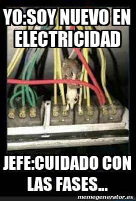 Meme Personalizado - YO:sOY NUEVO EN ELECTRICIDAD JEFE:CUIDADO CON LAS ...