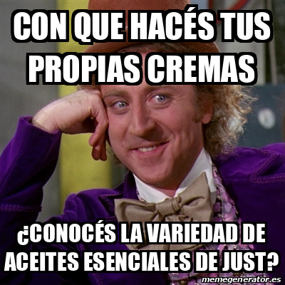 Meme Willy Wonka - con que hacés tus propias cremas ¿conocés la ...