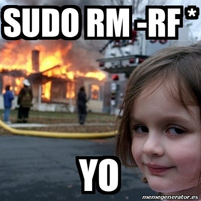 Meme Disaster Girl - sudo rm -rf * yo - 32535007