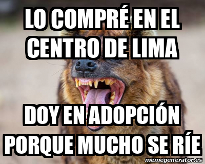Meme Personalizado - Lo compré en el centro de lima Doy en adopción ...