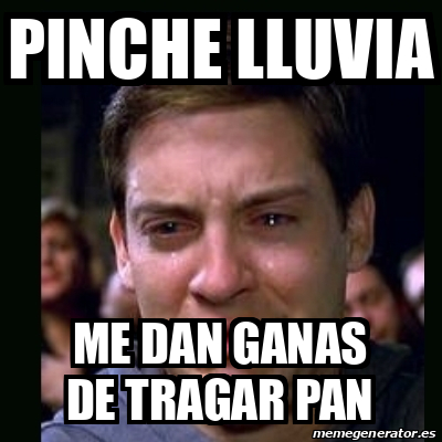 Meme crying peter parker - Pinche lluvia Me dan ganas de tragar pan ...
