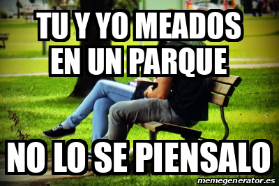 Meme Personalizado - Tu y yo meados en un parque no lo se piensalo ...