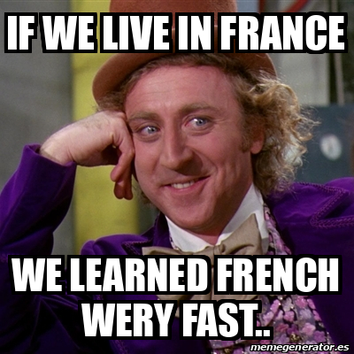 Meme Willy Wonka - If we live in france We learned french wery fast ...
