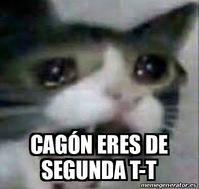 Meme Personalizado - Cagón eres de segunda T-T - 32559874