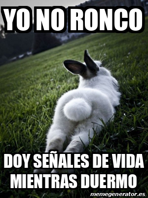 Meme Personalizado - YO NO RONCO DOY SEÑALES DE VIDA MIENTRAS DUERMO ...